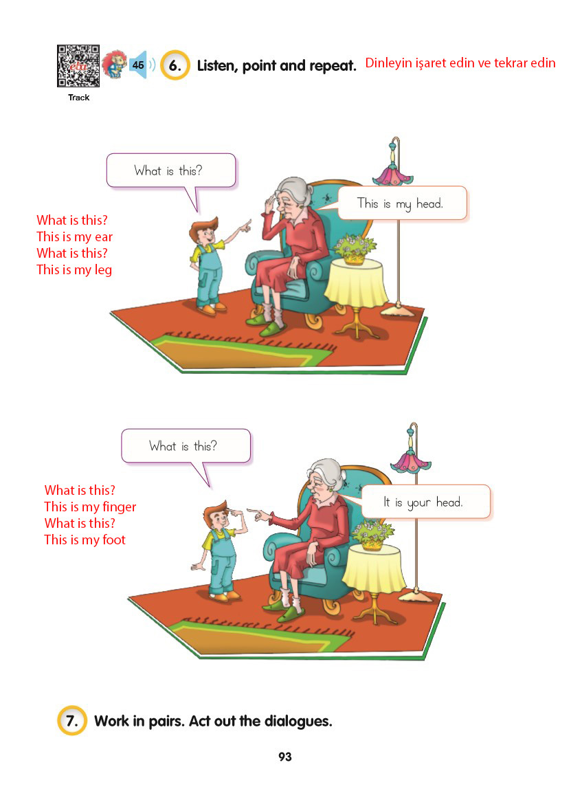 Listen, point and repeat.