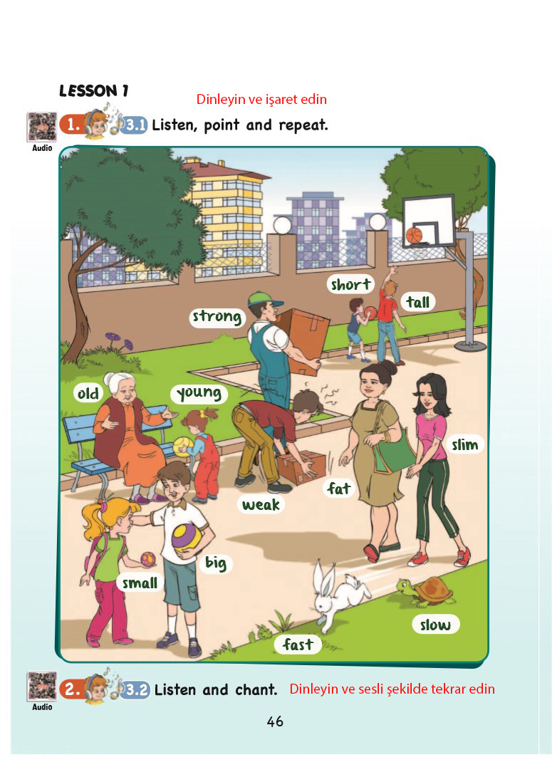 Listen, point and repeat.