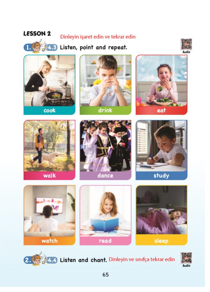 Listen, point and repeat.