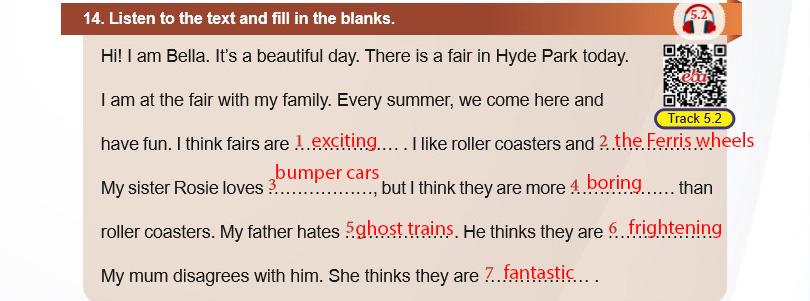 Listen to the text and fill in the blanks.