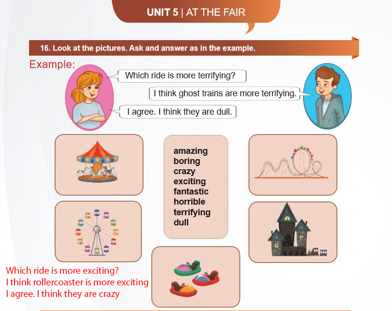 Look at the pictures. Ask and answer as in the example.