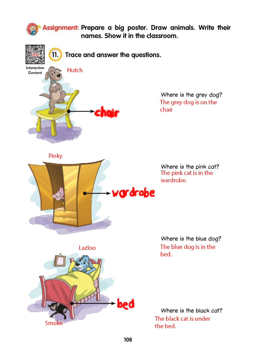 Trace and answer the questions.