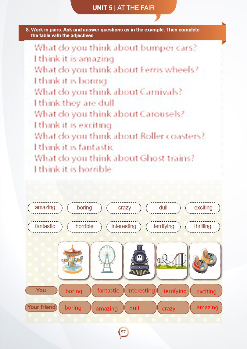 Work in pairs. Ask and answer questions as in the example. Then ...