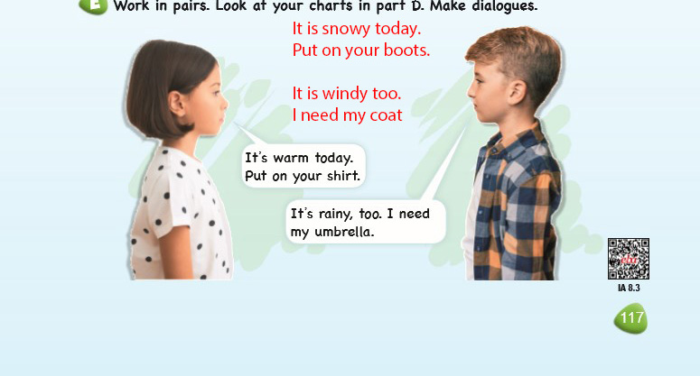 Work in pairs. Look at your charts in part D. Make dialogues.