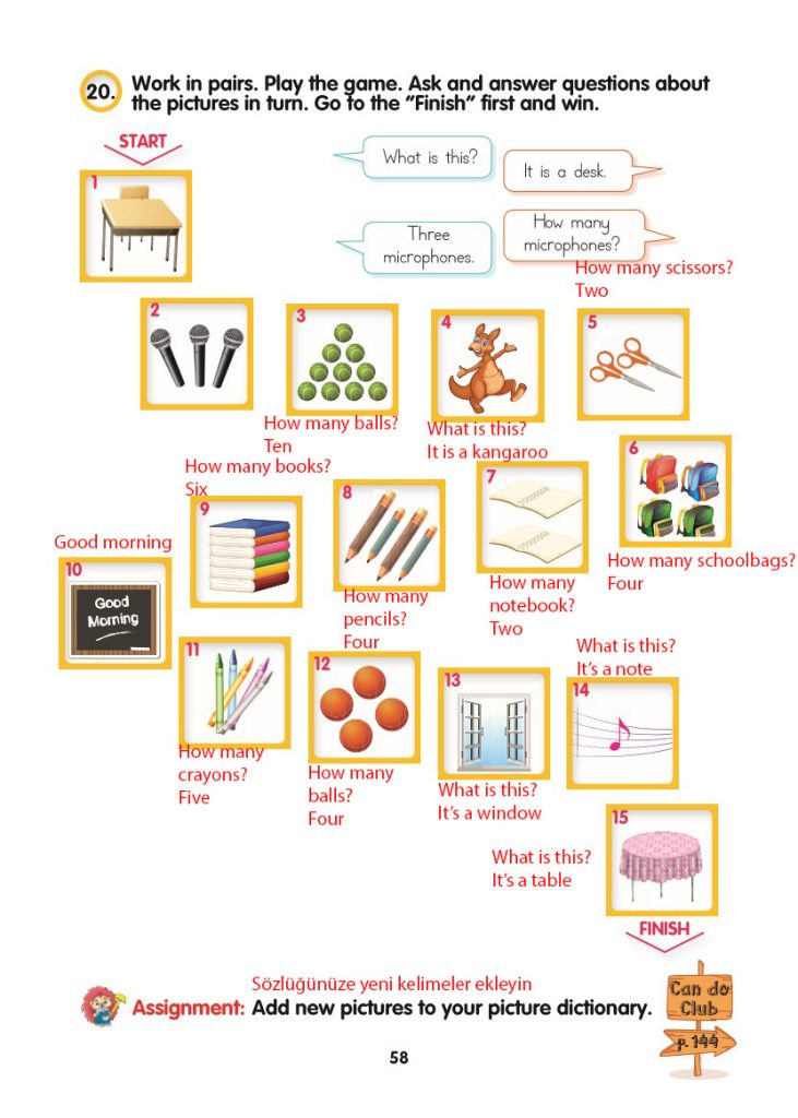 Work in pairs. Play the game. Ask and answer questions about the pictures in turn. Go to the ...