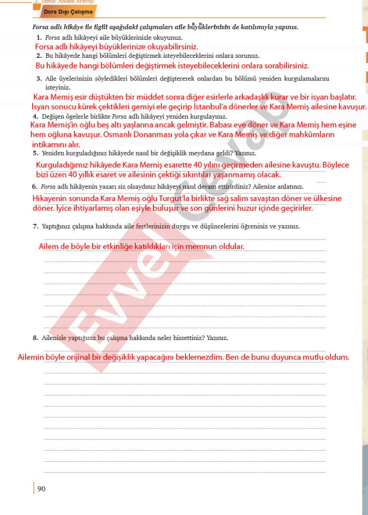 9. Sınıf Edebiyat Ders Kitabı Cevapları Meb Yayınları Sayfa 85-86-87-88-89-90