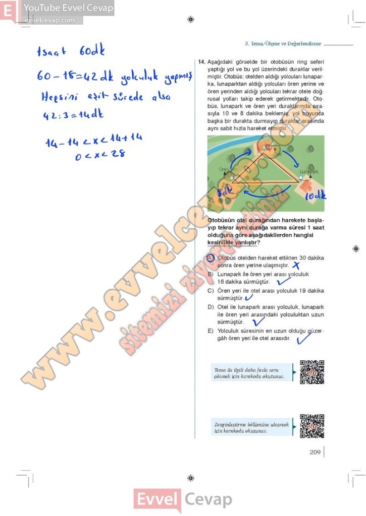 9. Sınıf Matematik Ders Kitabı Cevapları Meb Yayınları (1. Kitap) Sayfa 209