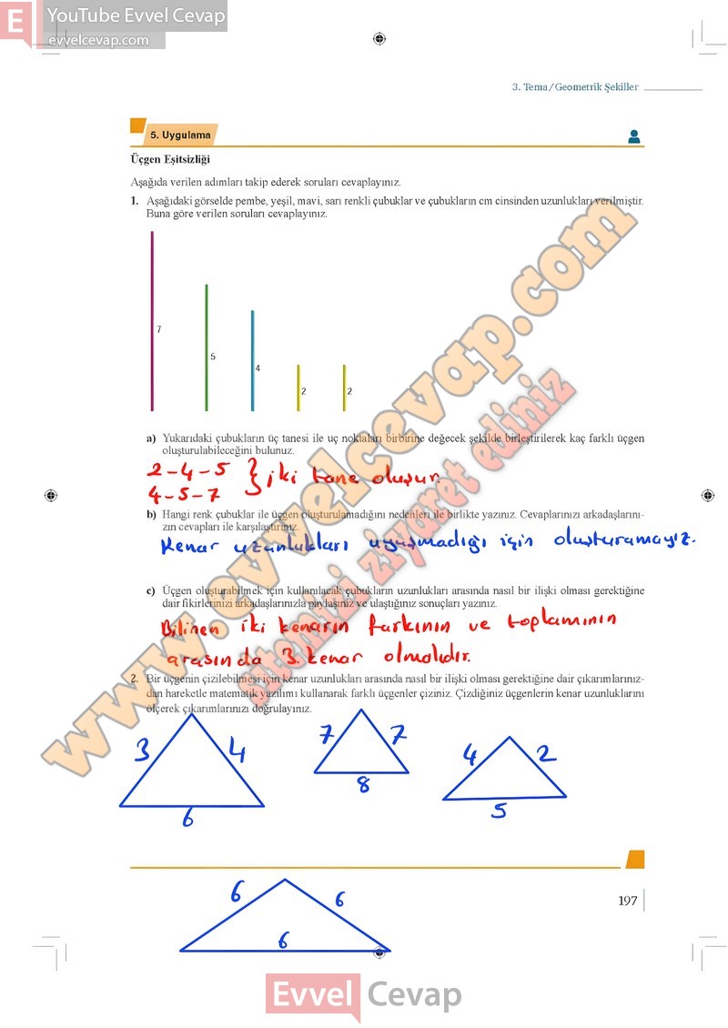 9. Sınıf Matematik Ders Kitabı Cevapları Sayfa 191-192-193-194-195-196-197