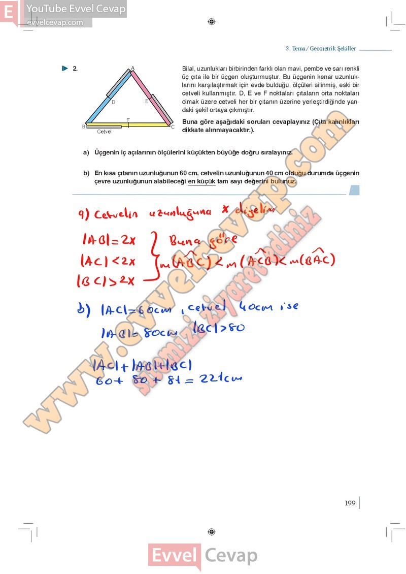 9. Sınıf Matematik Ders Kitabı Cevapları Sayfa 198-199-200-201-202-203-204