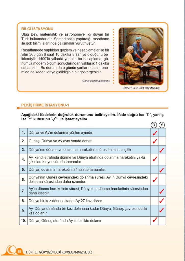 5. Sınıf Fen Bilimleri Ders Kitabı Cevapları Sayfa 45-46-47-48-49