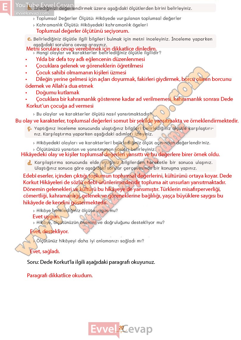 5. Sınıf Meb Yayınları Türkçe Ders Kitabı Cevapları Sayfa 12-13-14-15 ...
