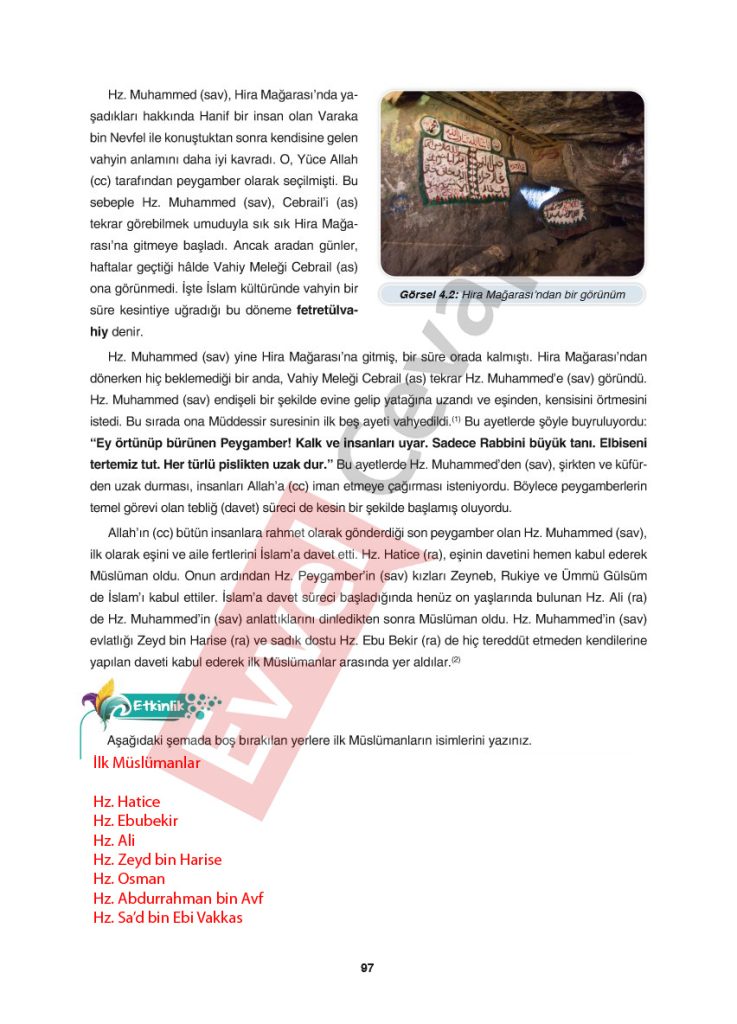 6. Sınıf Din Kültürü Kitabı Cevapları SDR İpekyolu Yayıncılık Sayfa 96-97