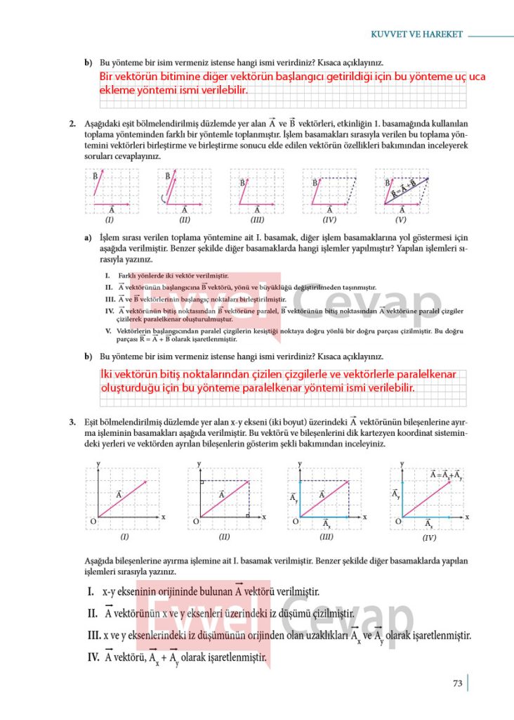 9. Sınıf Fizik Ders Kitabı Cevapları Sayfa 72-73-74