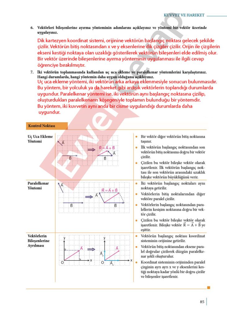 9. Sınıf Fizik Ders Kitabı Cevapları Sayfa 75-76-77-78-79-80-81-82-83-84-85