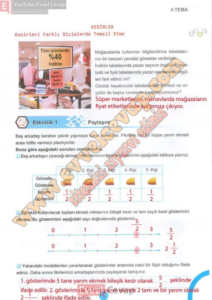 5. Sınıf Matematik Ders Kitabı Cevapları Meb Yayınları (2. Kitap) Sayfa 17