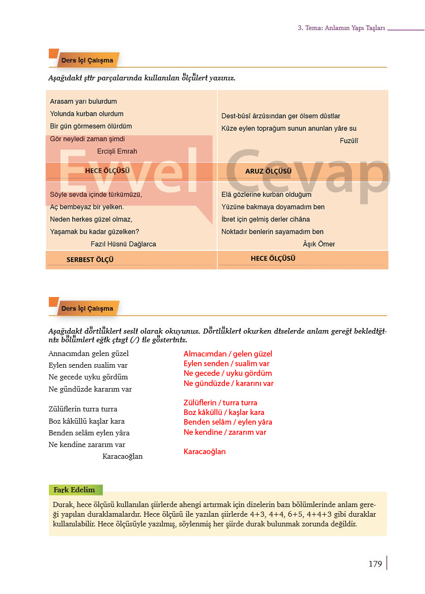 9. Sınıf Edebiyat Ders Kitabı Cevapları Meb Yayınları Sayfa 175-176-177-178-179-180-181