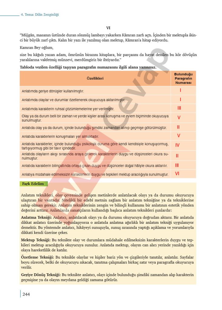 9. Sınıf Edebiyat Ders Kitabı Cevapları Meb Yayınları Sayfa 243-244-245 ...