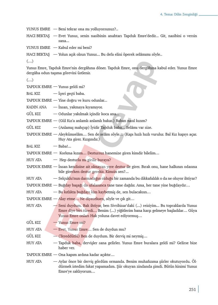 9. Sınıf Edebiyat Ders Kitabı Cevapları Meb Yayınları Sayfa 249-250-251-252-253-254-255-256-257 ...
