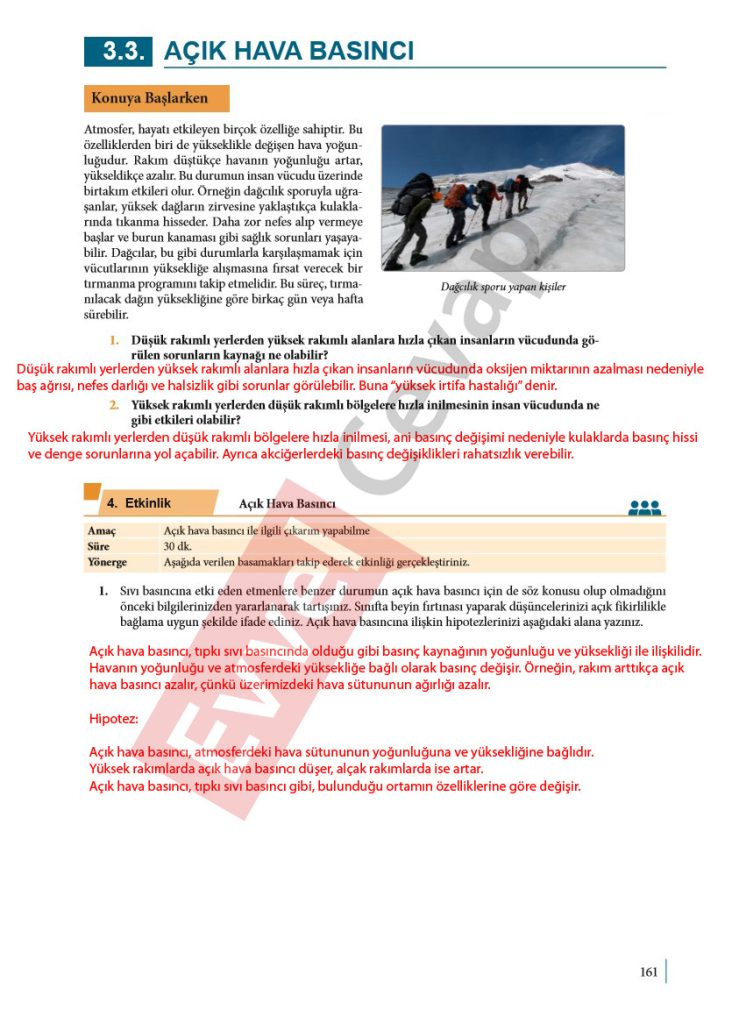 9. Sınıf Fizik Ders Kitabı Cevapları Sayfa 161-162-163-164-165-166-167 ...
