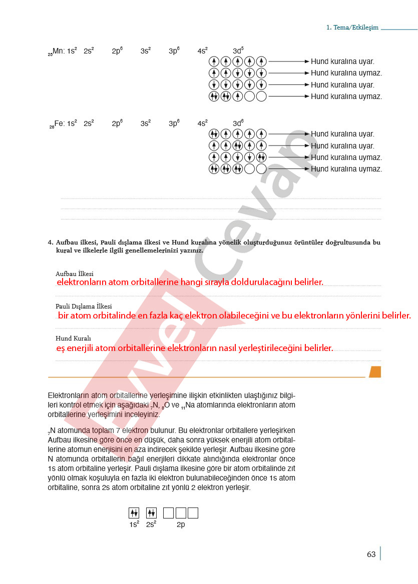 9. Sınıf Kimya Ders Kitabı Cevapları Sayfa 60-61-62-63-64-65-66-67-68