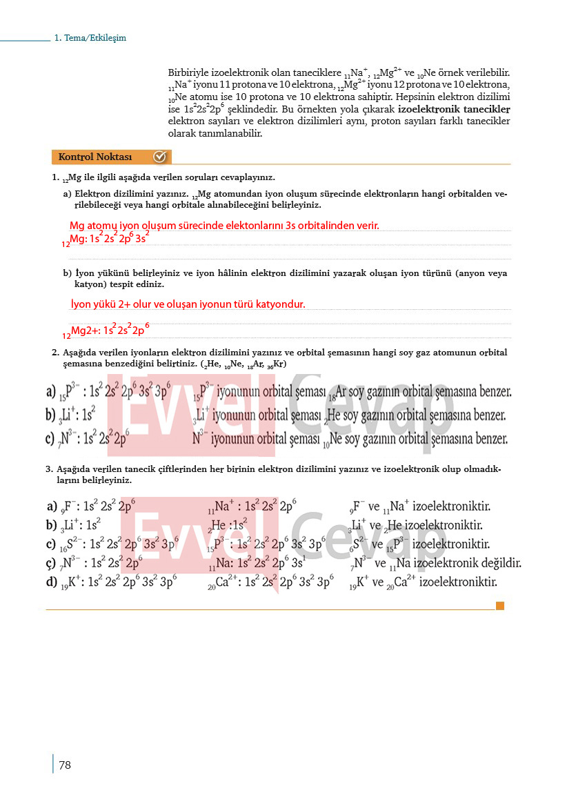 9. Sınıf Kimya Ders Kitabı Cevapları Sayfa 75-76-77-78-79