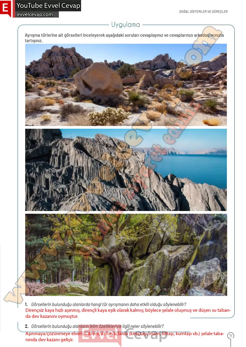 10. Sınıf Coğrafya Ders Kitabı Cevapları Meb Yayınları Sayfa 70-71-72 ...