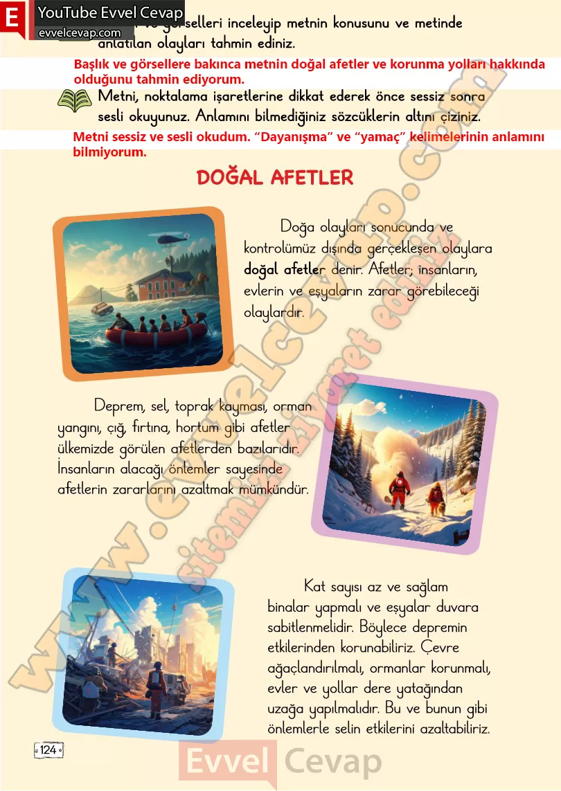 2. Sınıf Meb Yayınları Türkçe Ders Kitabı Cevapları Sayfa 124-125-126 ...